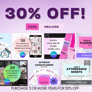 Ballet Class Attendance Sheets: Dance Studio Printable (PDF) - Etsy