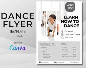 DANCE FLYER Template Canva Template for Dance, Ballet, Dance Studio ...