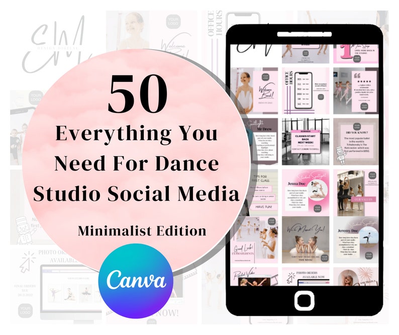 Everything You Need for Dance Studio Social Media - Canva Social Media ...