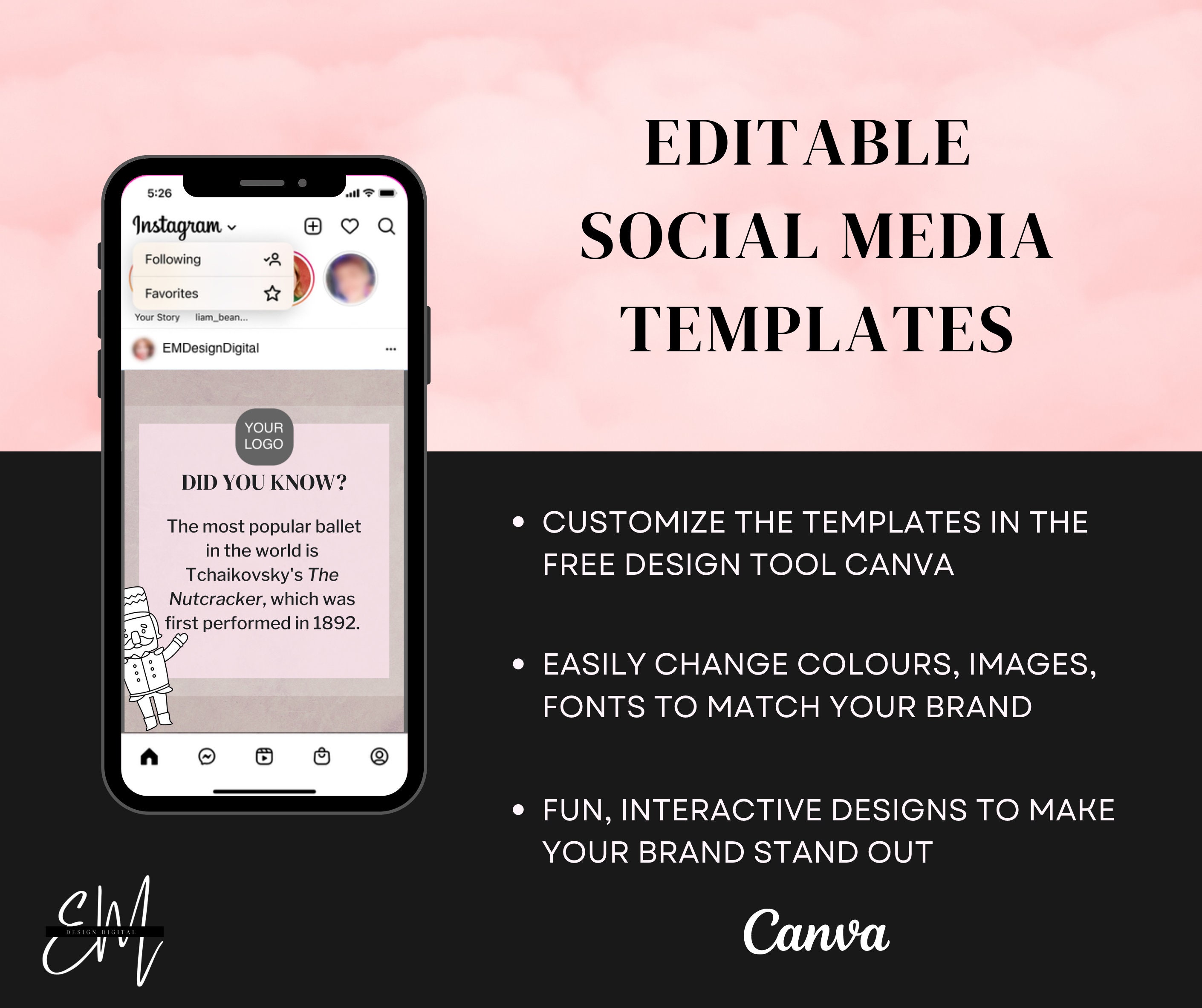 Everything You Need for Dance Studio Social Media - Canva Social Media ...