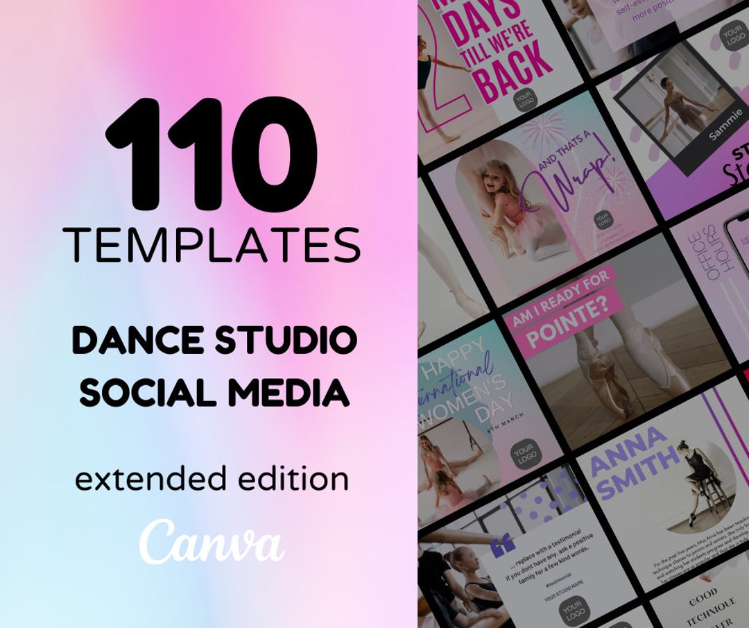 Everything You Need for Dance Studio Social Media - Canva Social Media ...