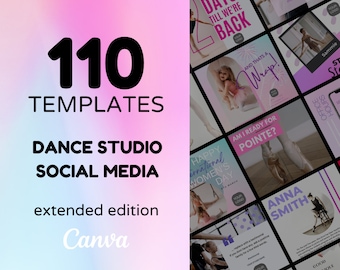 Dance Studio Social Media Templates Canva Social Media Posts for Dance ...