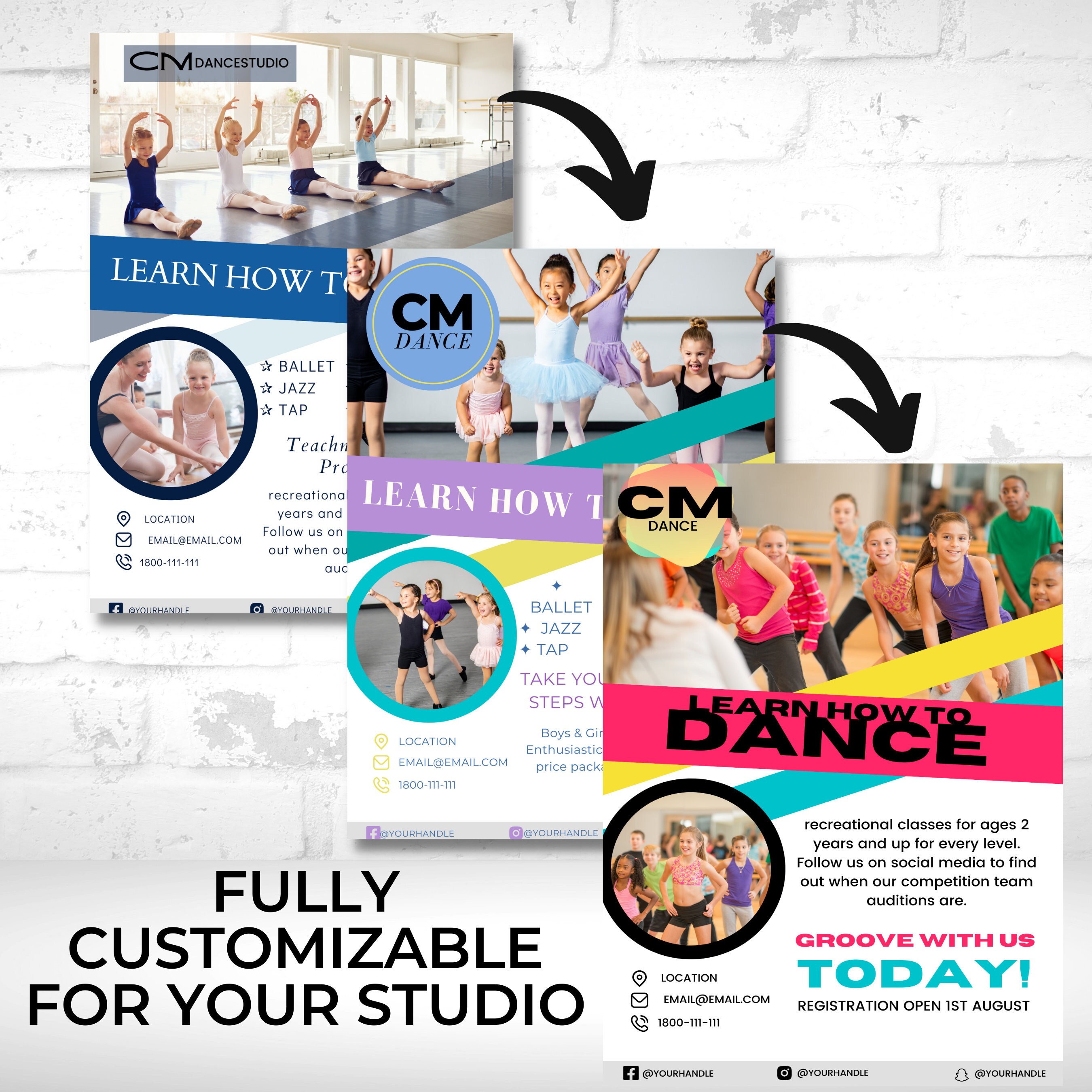 DANCE FLYER Template - Canva Template for Dance, Ballet, Dance Studio ...