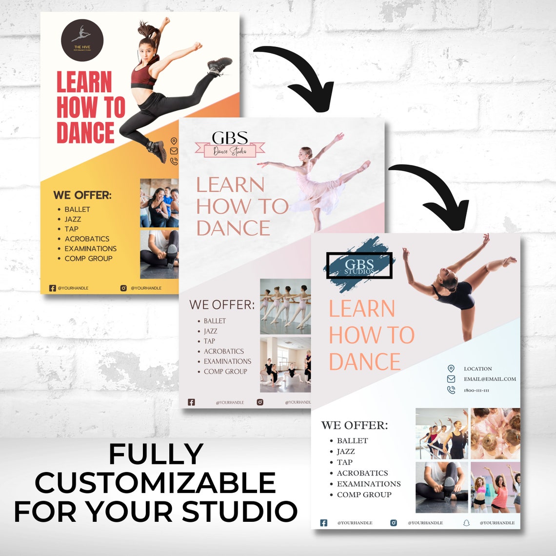 Dance Studio Flyer Template: Ballet, Jazz, Tap (canva, A4) - Etsy