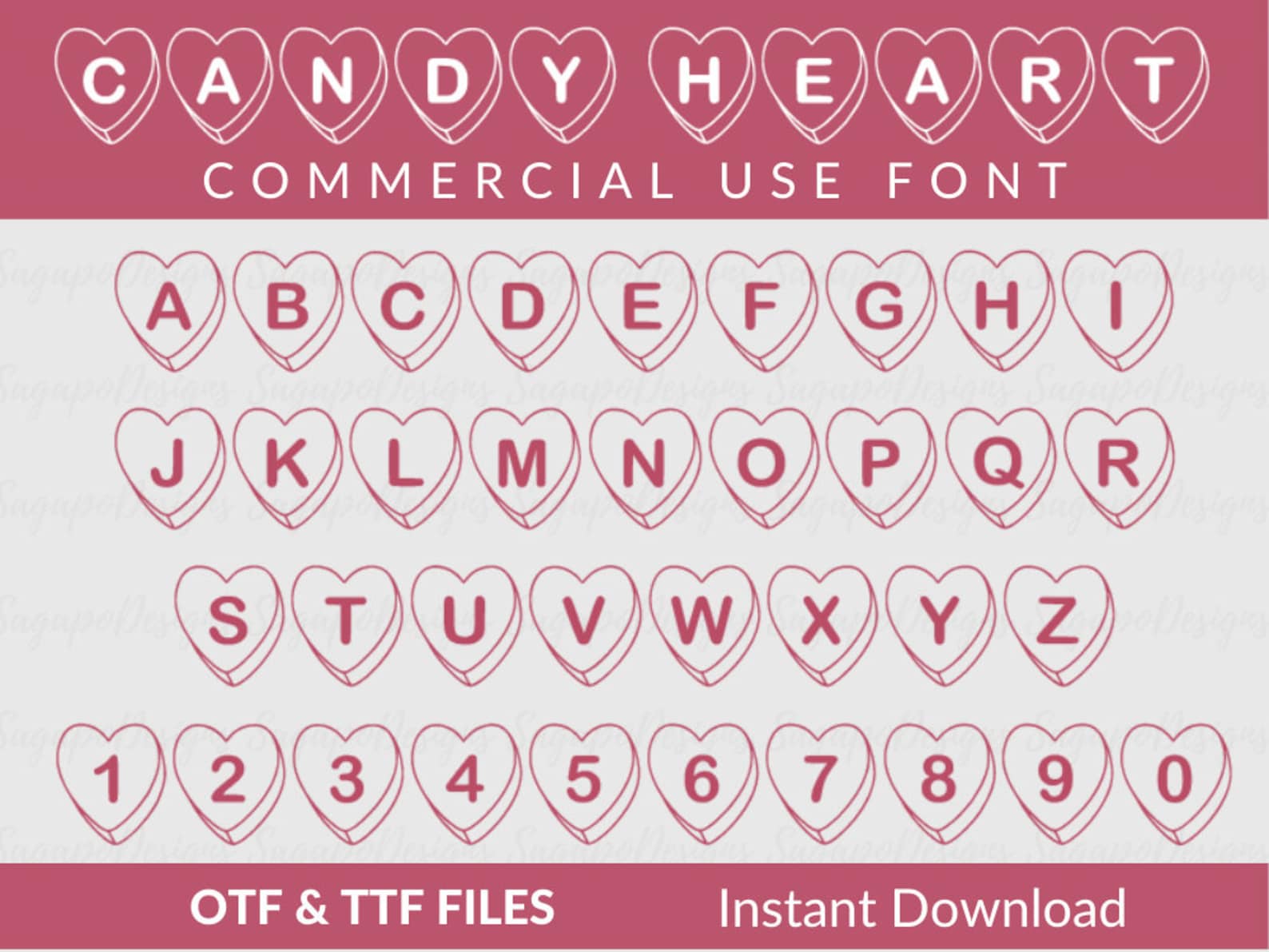 Candy Heart Font Ttf & Otf Conversation Hearts Font Valentine's Day ...