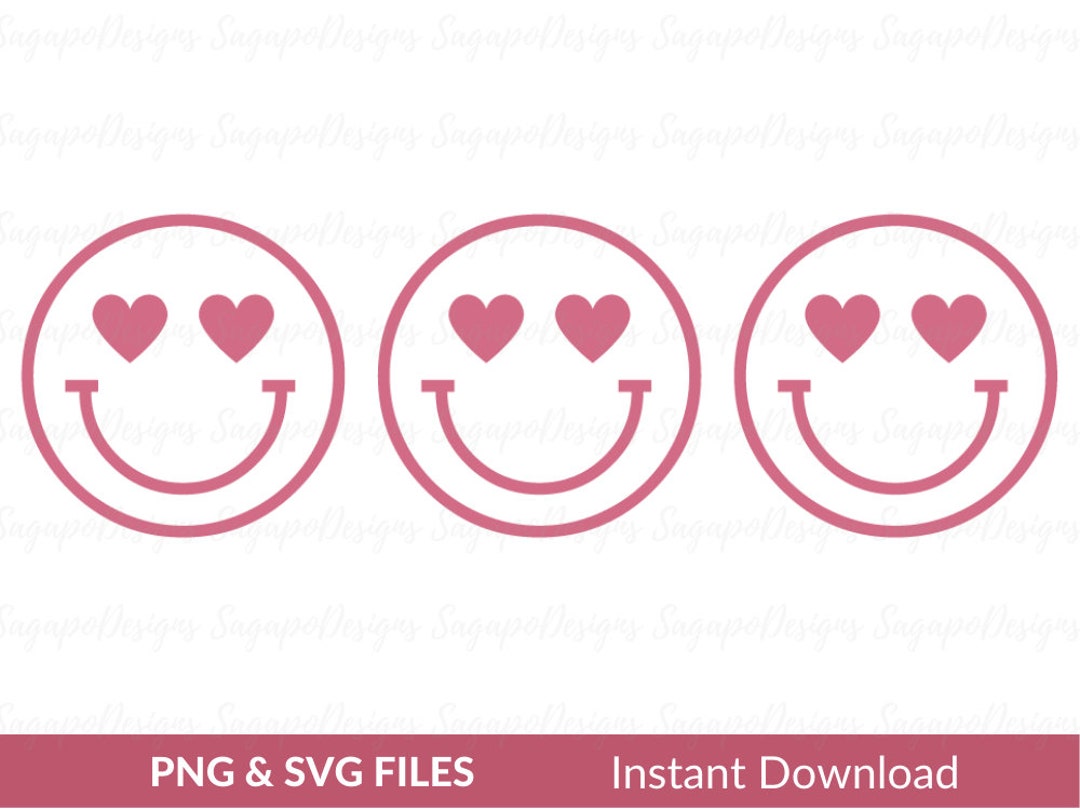 Heart Eye Emoji Svg Valentine's Day SVG Smiley Face Svg Love Valentine ...