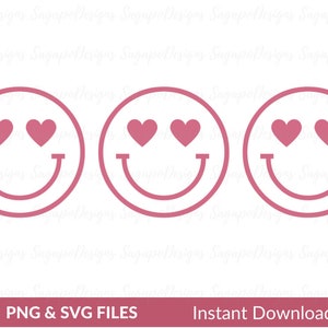 Heart Eye Emoji Svg Valentine's Day SVG Smiley Face Svg Love Valentine ...