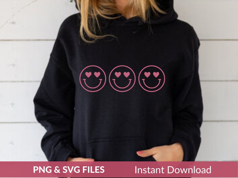 Heart Eye Emoji Svg Valentine's Day SVG Smiley Face Svg Love Valentine ...