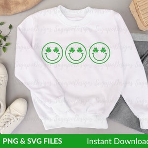 Shamrock Eyes Emoji Svg St. Paddy's Day SVG Smiley Face Svg St Patricks ...