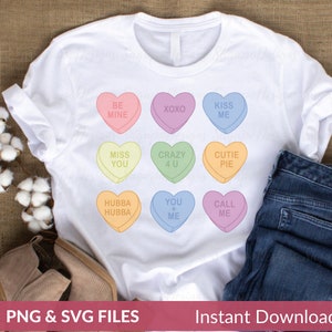 Valentines Day Candy Hearts Svg Conversation Heart SVG Valentines Day ...