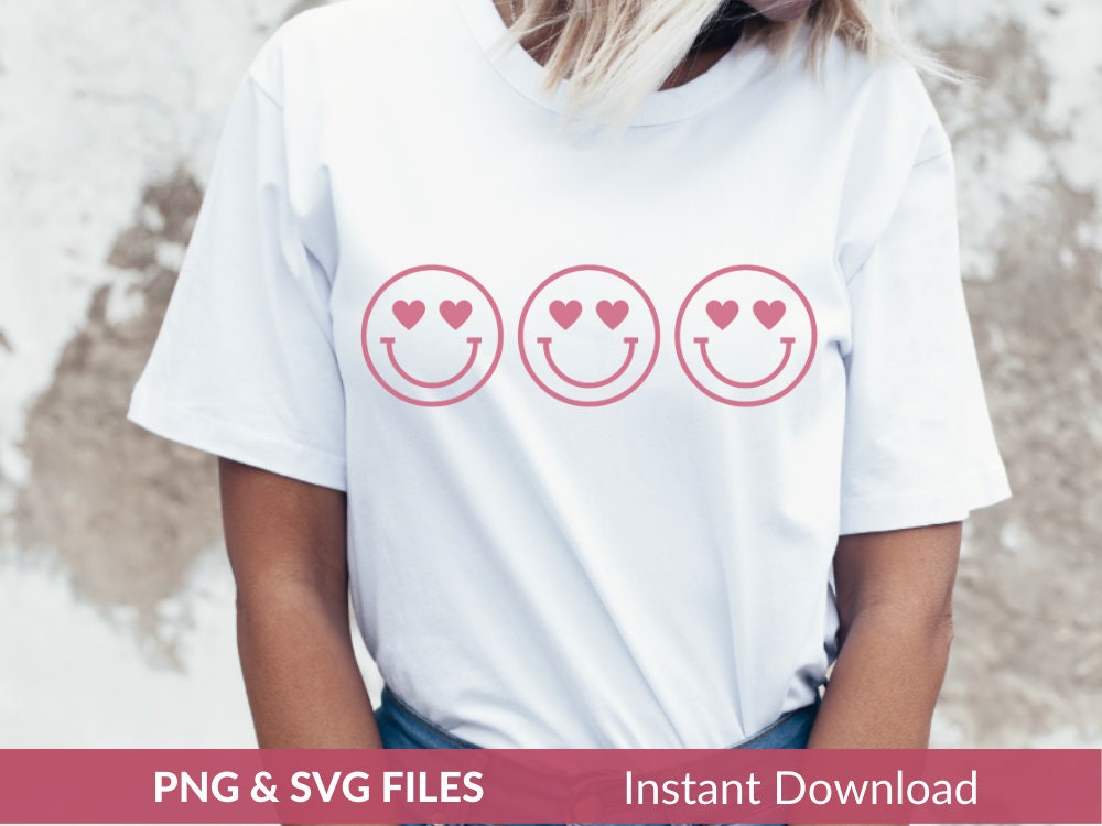 Heart Eye Emoji Svg Valentine's Day SVG Smiley Face Svg Love Valentine ...