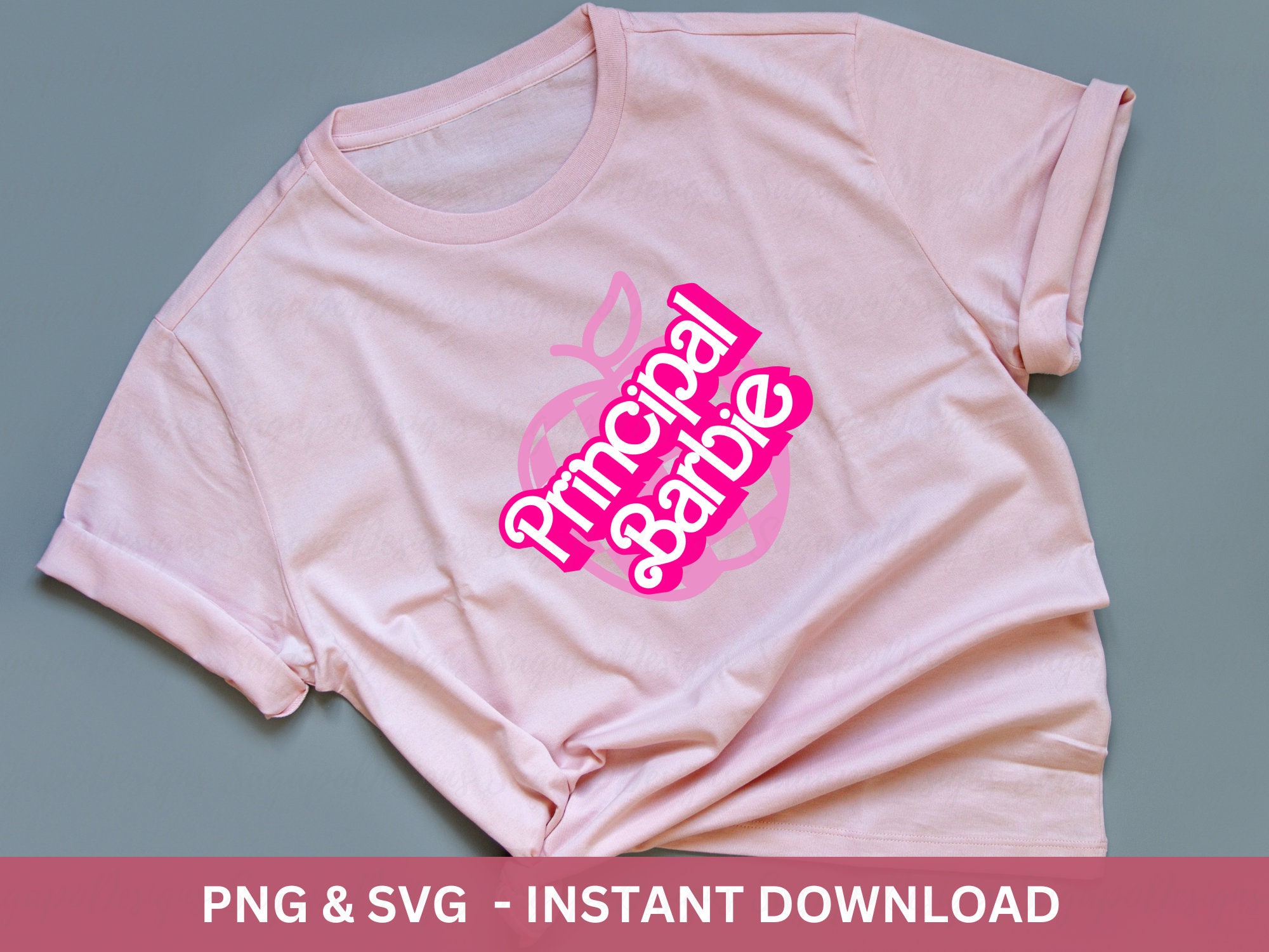 Principal Barbi SVG Barbi Font SVG Pink Checkered Apple Teacher Svg ...