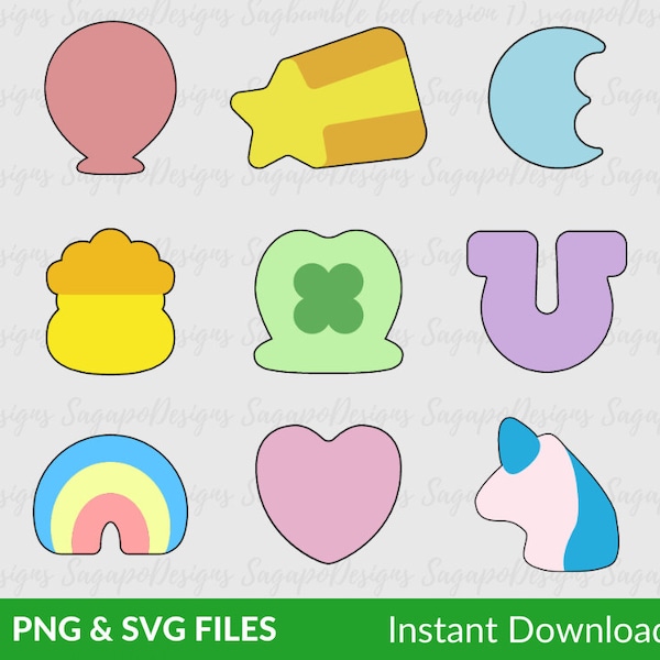 Lucky Charms Cereal Clipart - Etsy