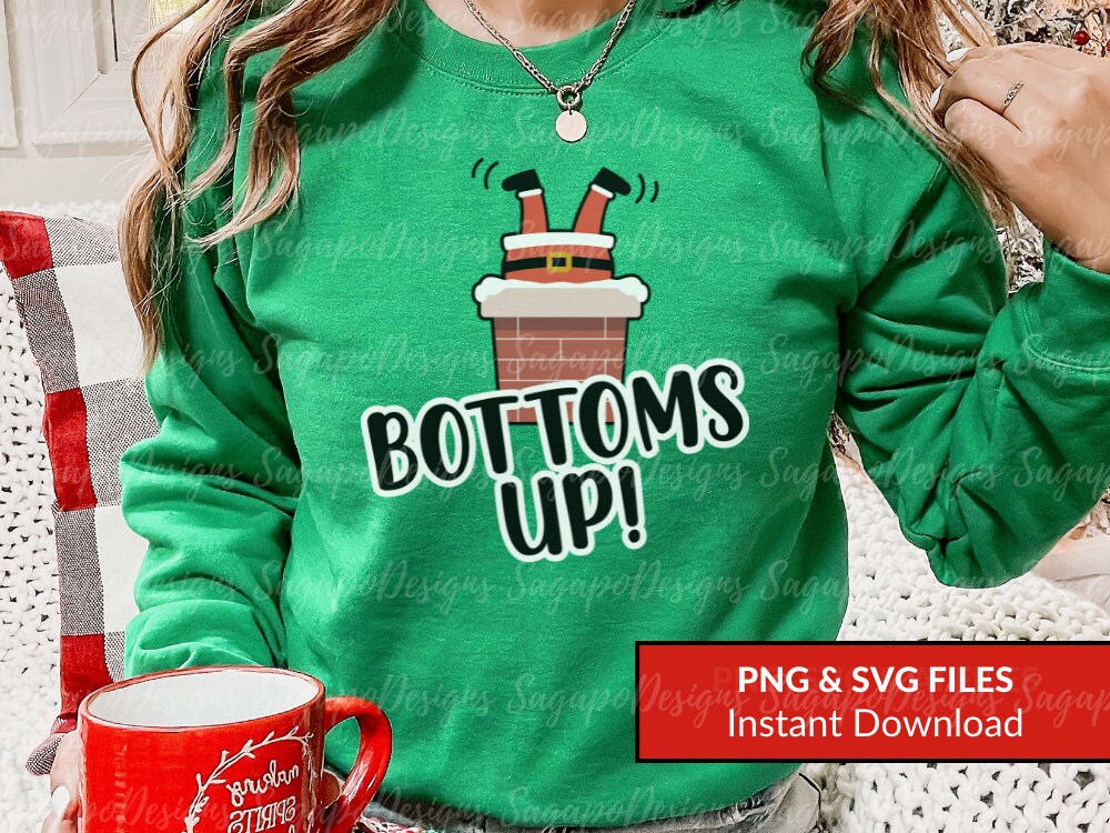 Bottoms up Santa SVG Christmas Svg Christmas Clip Art Instant Download ...