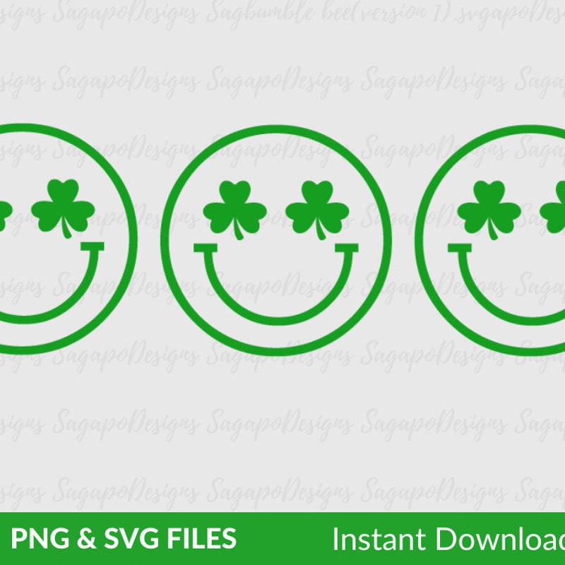 Shamrock Smiley Face - Etsy