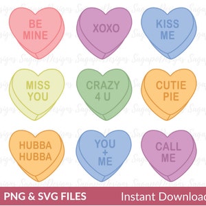 Valentines Day Candy Hearts Svg Conversation Heart SVG Valentines Day ...