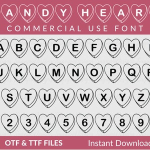 Candy Heart Font Ttf & Otf Conversation Hearts Font Valentine's Day ...