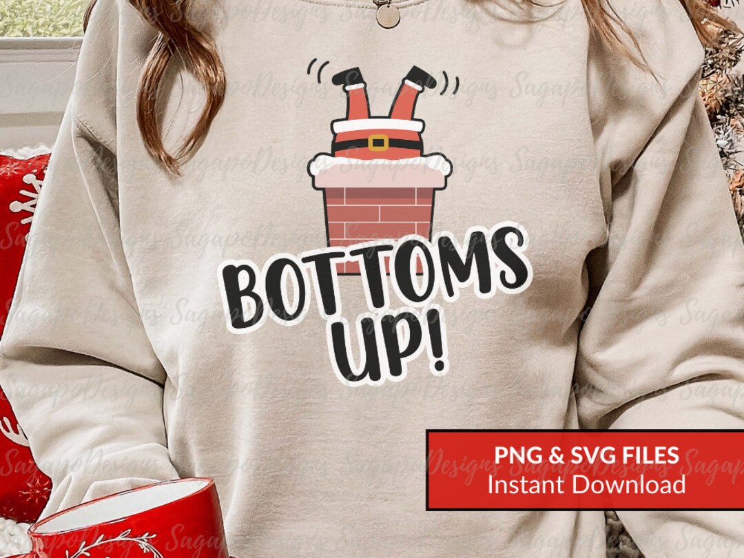 Bottoms up Santa SVG Christmas Svg Christmas Clip Art Instant Download ...