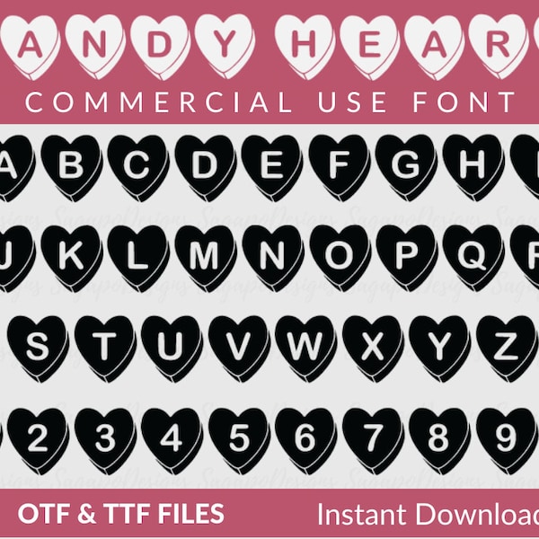 Conversation Heart Font - Etsy