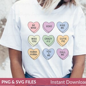 Valentines Day Candy Hearts Svg Conversation Heart SVG Valentines Day ...