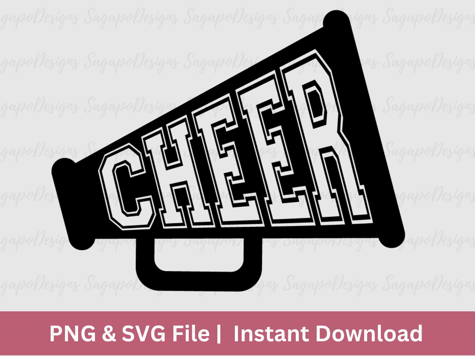 Cheer SVG PNG Megaphone SVG Cheerleading Png Silhouette Cut Files for ...