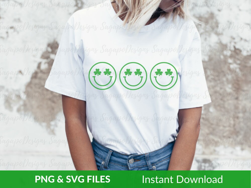 Shamrock Eyes Emoji Svg St. Paddy's Day SVG Smiley Face Svg St Patricks ...