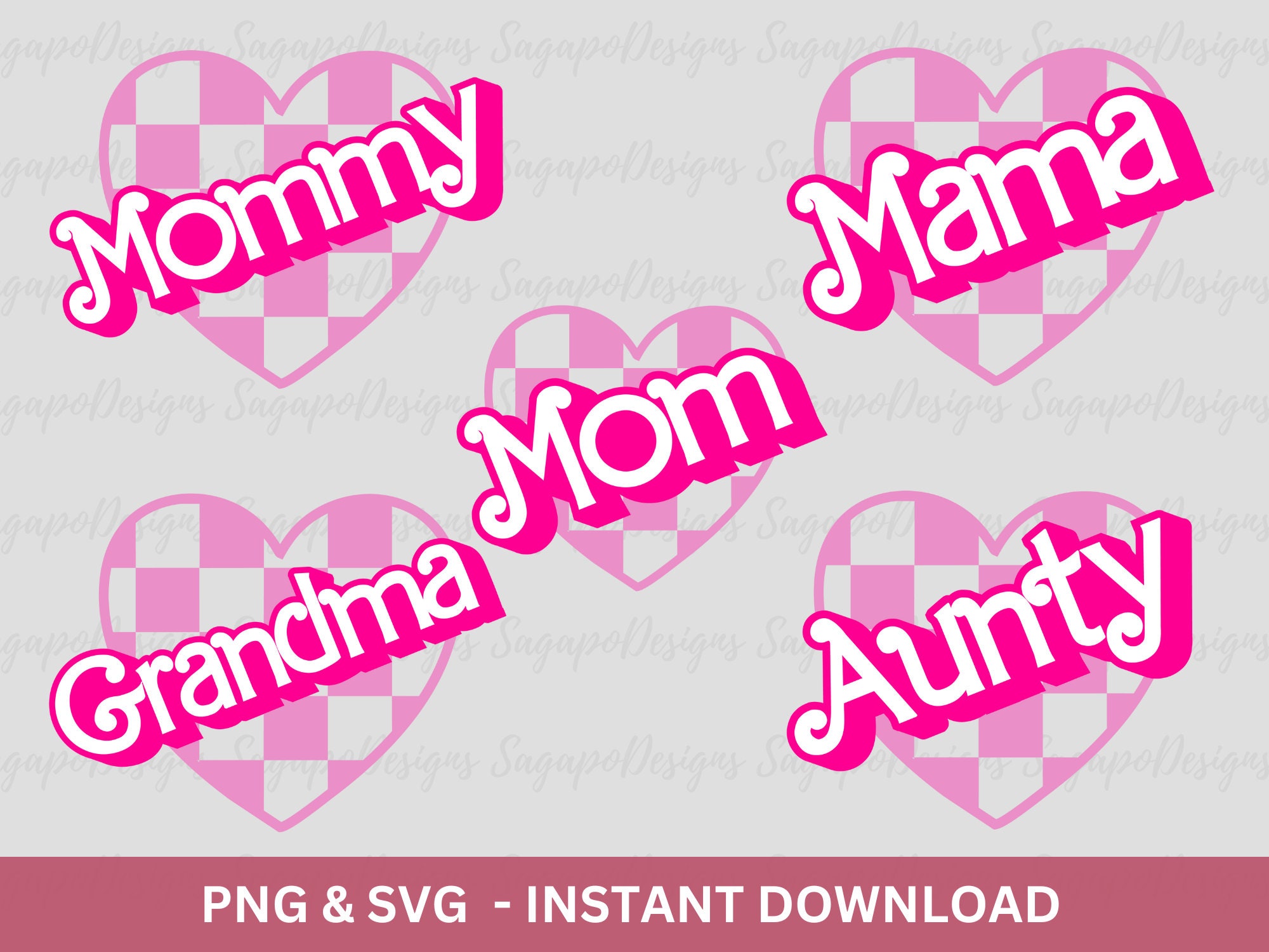 Mom Barbi Mothers Day SVG Barbi Bundle Aunty Barbie Mothers Day Shirt ...