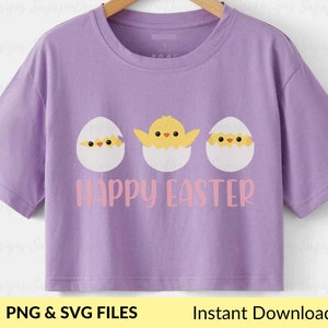 Happy Easter Chicks Svg Hatching Easter Egg SVG Easter Smiley Face Svg Easter Instant Download ...