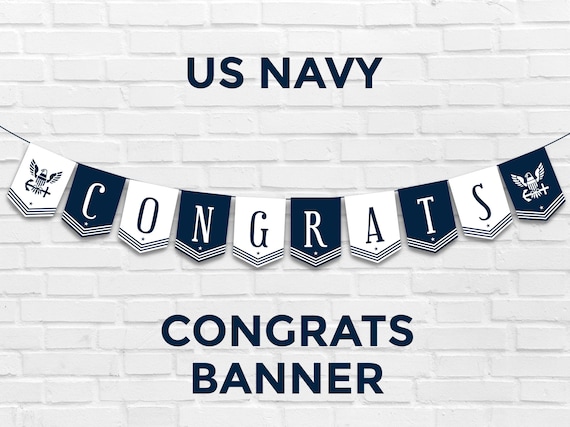 Congratulations Banner US Navy Naval Banner USN Military - Etsy