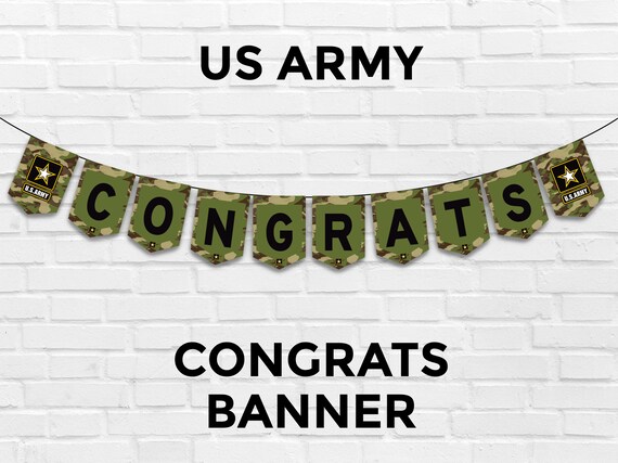 Congratulations Banner US Army Congrats Banner Military - Etsy