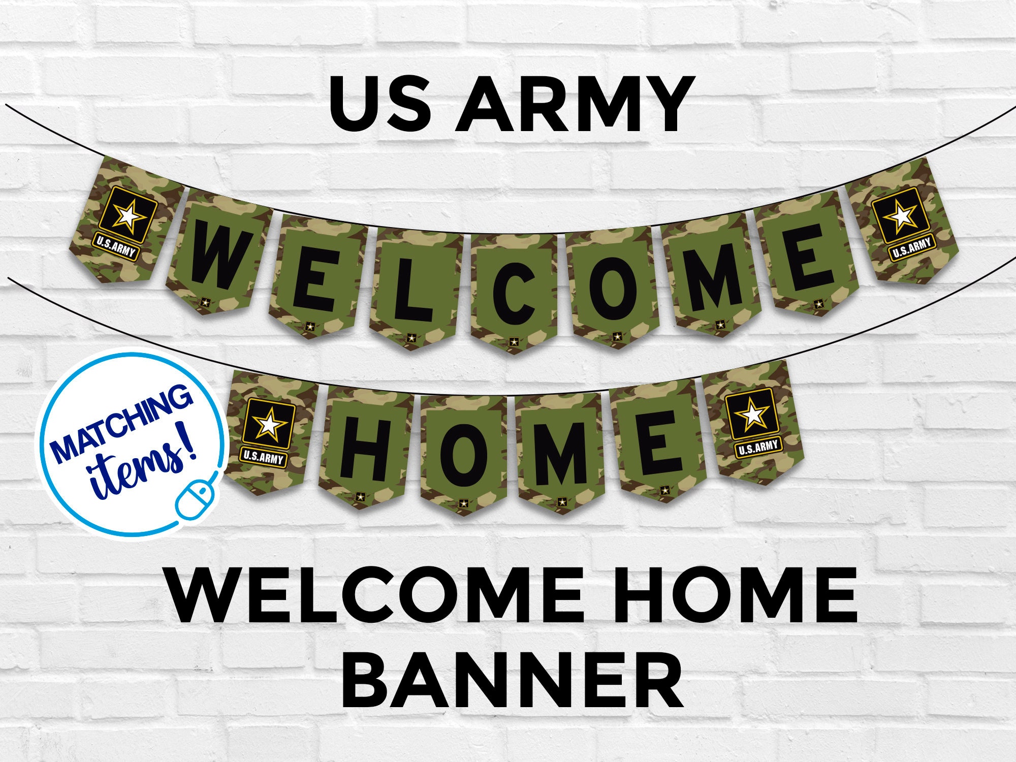 Congratulations Banner, US Army Congrats Banner, Military Banner, Camo ...