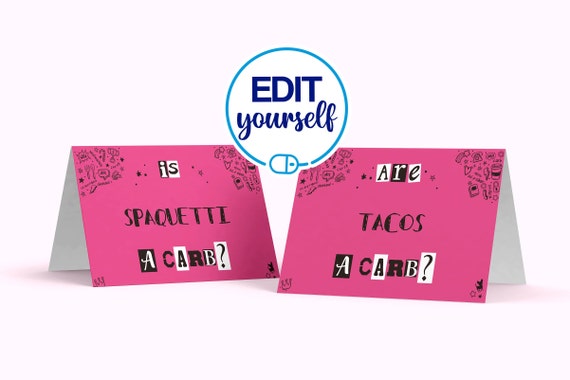Mean Girls Food Tent Labels Mean Girls Food Labels Label - Etsy