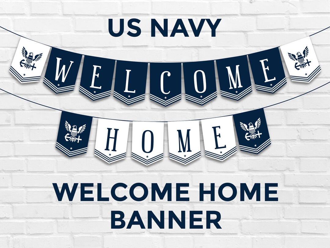 Welcome Home Navy Banner, Welcome Home Banner, Military Banner, US Navy ...