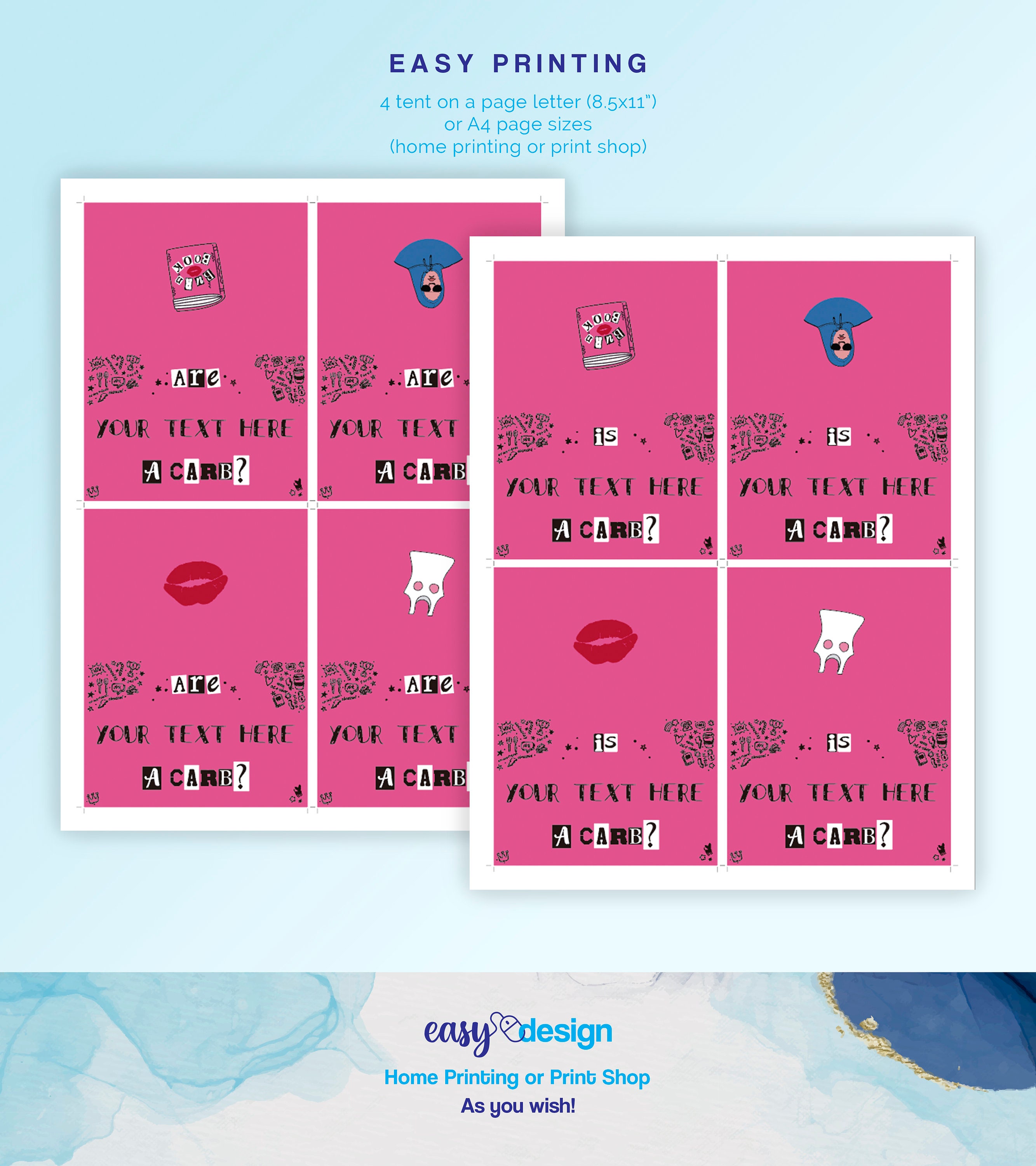 Mean Girls Food Tent Labels, Mean Girls Food Labels, Label Food, Place ...