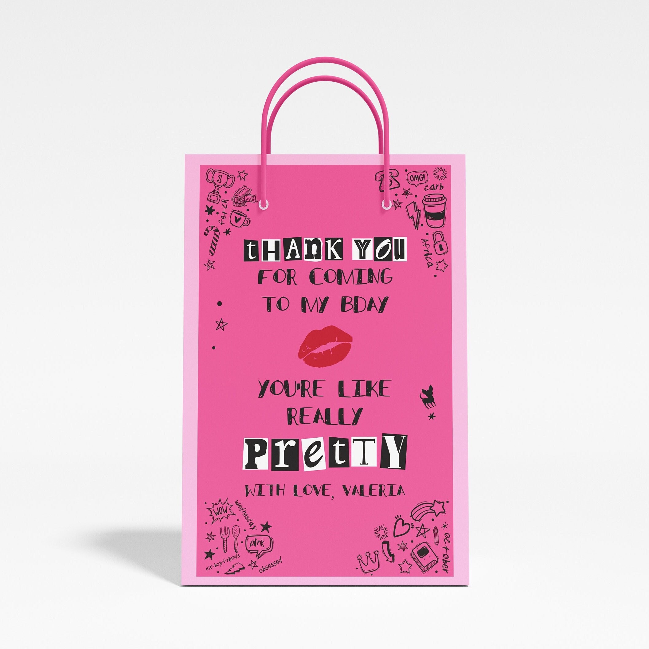 Mean Girls Favor Bags, Mean Girls Favor Bag Label, Mean Girls Gift Bag ...