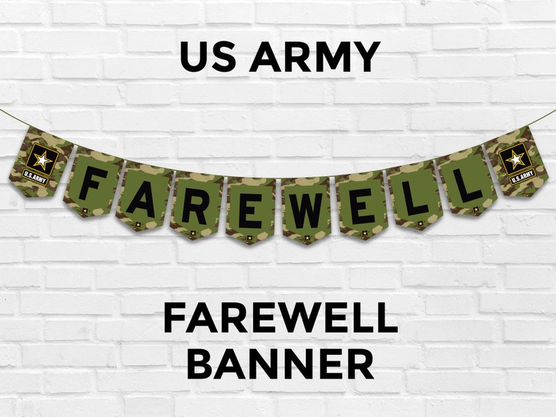 Farewell Banner, Camo, Military Banner, Camouflage, Operational Camo, Farewell Party, Deployment ...