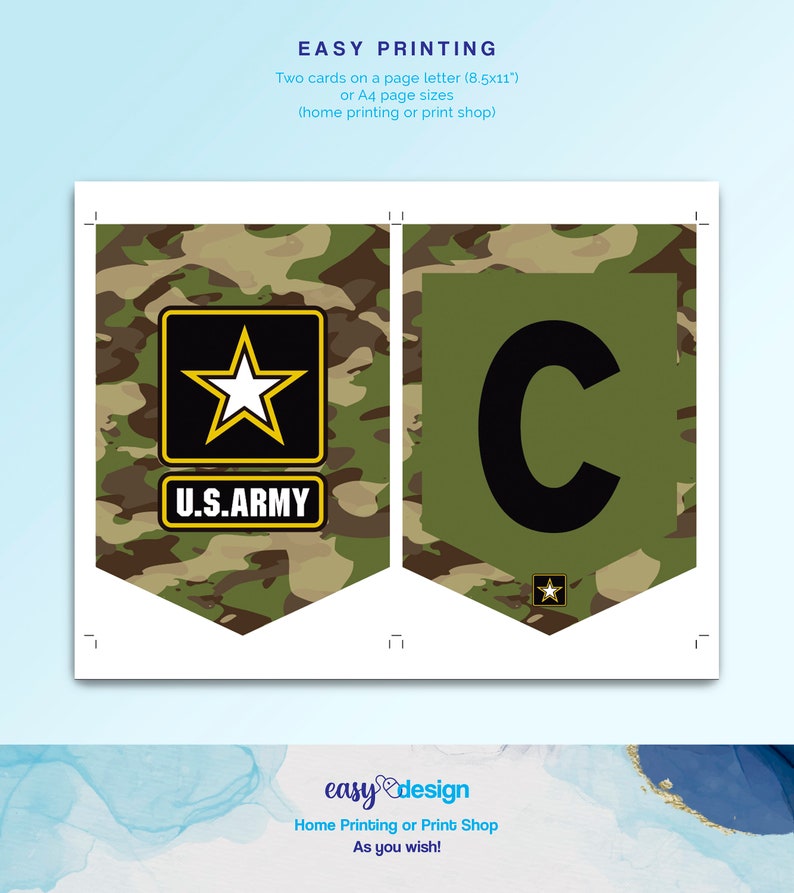 Congratulations Banner, US Army Congrats Banner, Military Banner, Camo ...