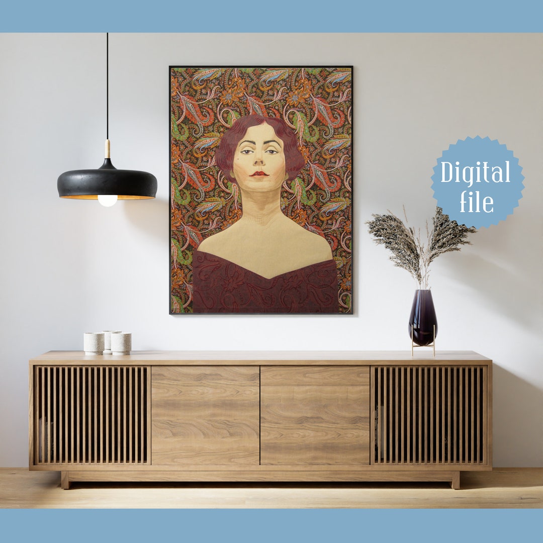 Female Portrait Affiche, Hand-drawn Artwork Poster, Female Portrait ...