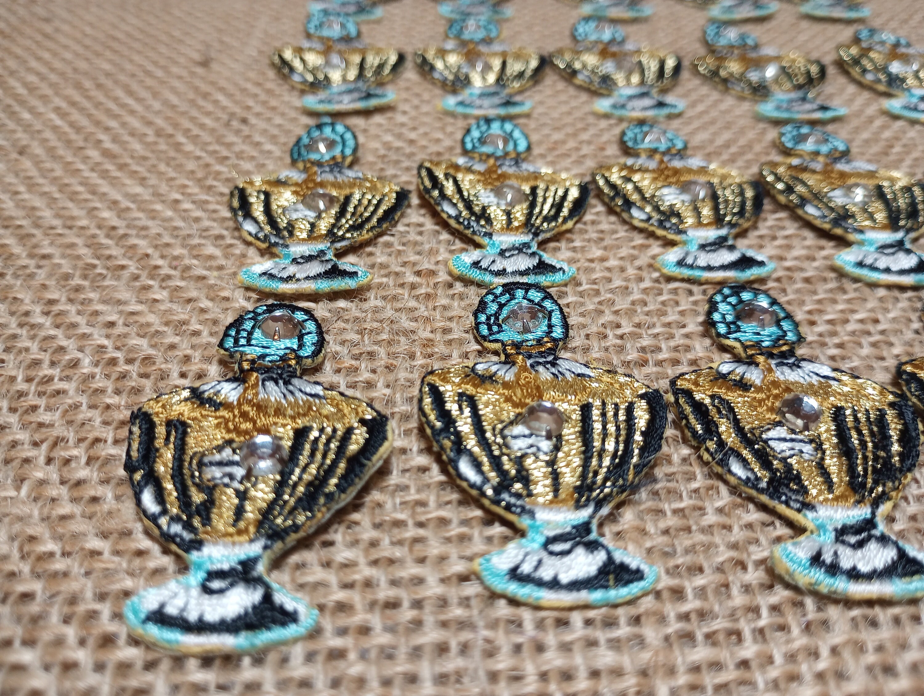 25 Iron on Patches Perfume Bottle Embroidery With Rhinestones 1 X 1.75 ...