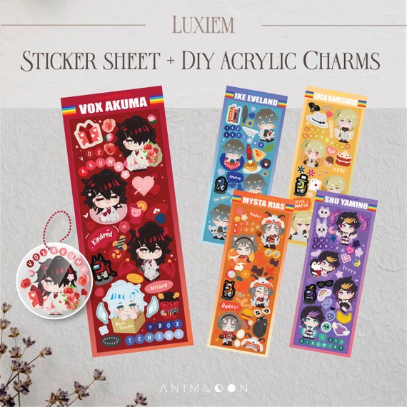 Nijisanji EN Luxiem Chibi Sticker Sheet Diy Acrylic Charms - Etsy