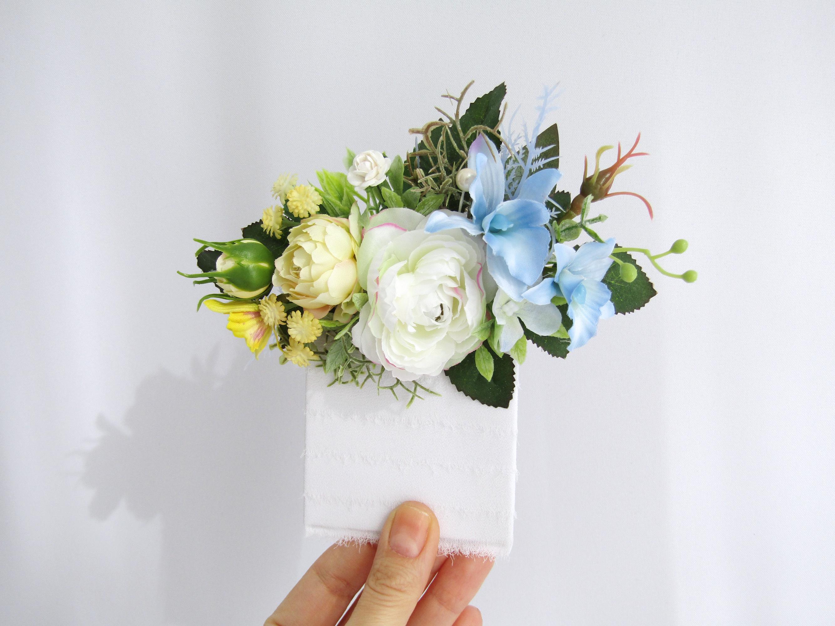 Yellow Blue Pocket Boutonniere, Groom & Groomsmen Summer Flower ...