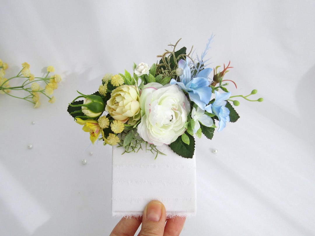 Yellow Blue Pocket Boutonniere, Groom & Groomsmen Summer Flower ...