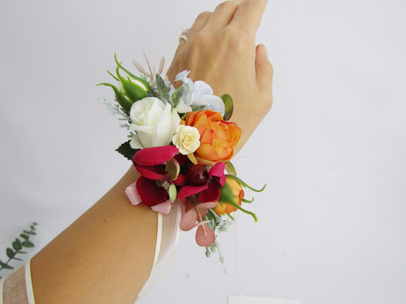 Colorful Boutonniere and Corsage Set, Prom Wrist Corsage, Men's Floral ...