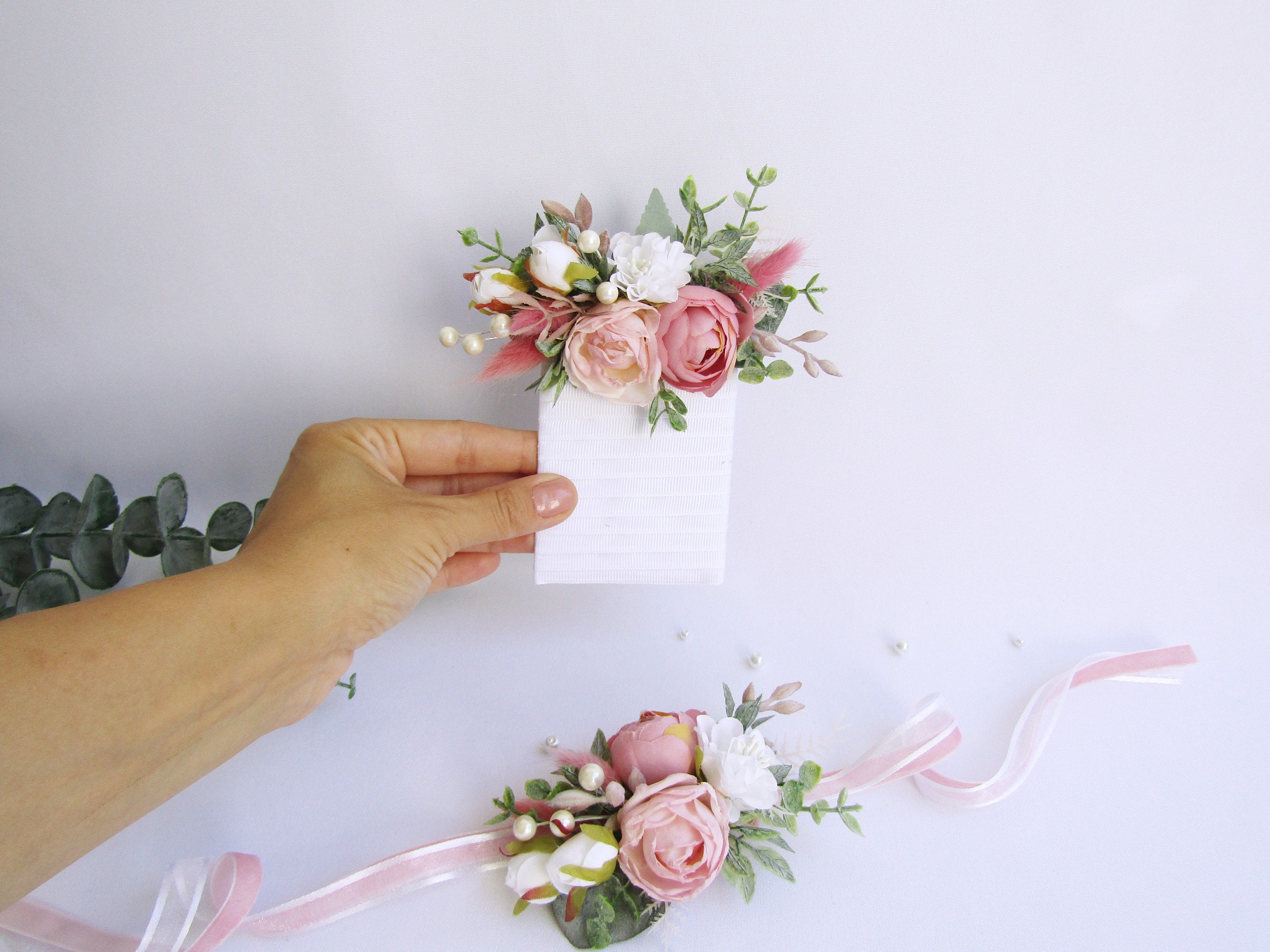 Blush Pink Pocket Boutonniere, White Pocket Boutonniere, Blush Flower ...
