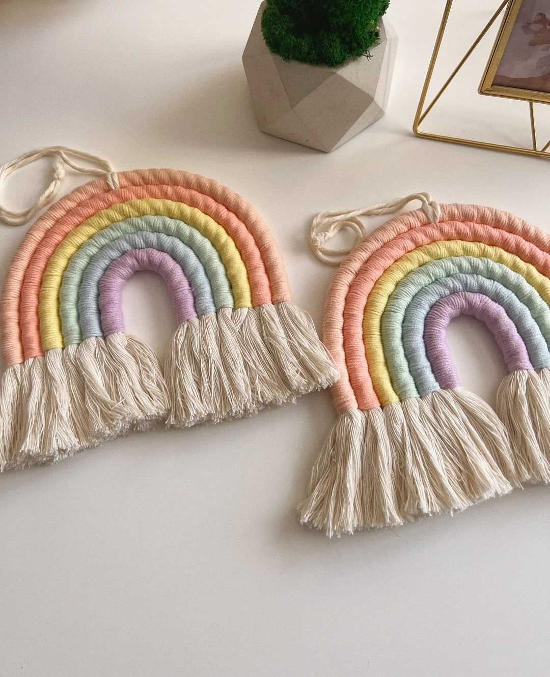 Boho Rainbow Macrame Wall Hanging Neutral Colors, Cotton Rope, Hanging Rainbow Wall Decor for ...