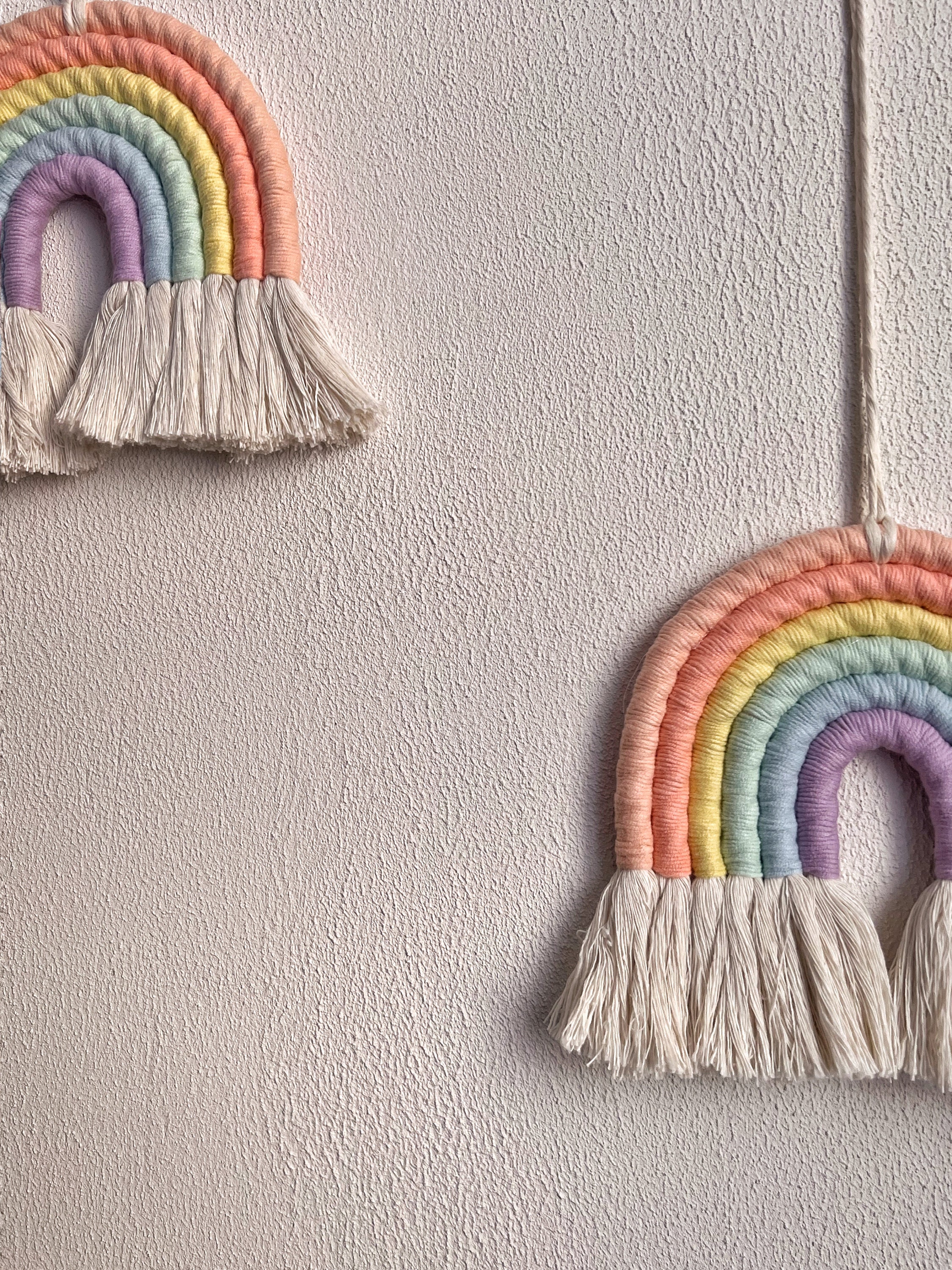 Boho Rainbow Macrame Wall Hanging Neutral Colors, Cotton Rope, Hanging ...