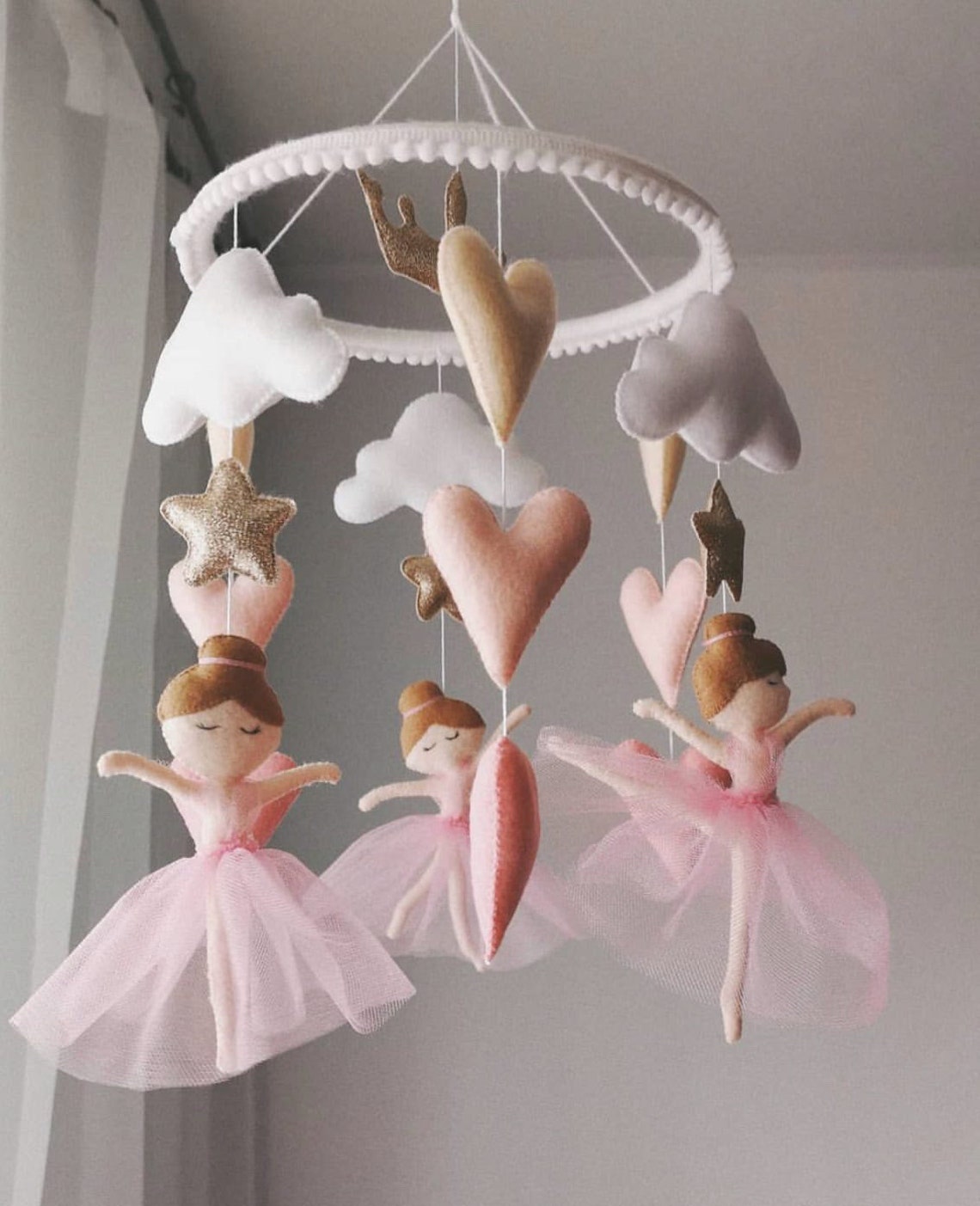 Baby Mobile Girl Blush Nursery Baby Mobile Ballerina Baby - Etsy