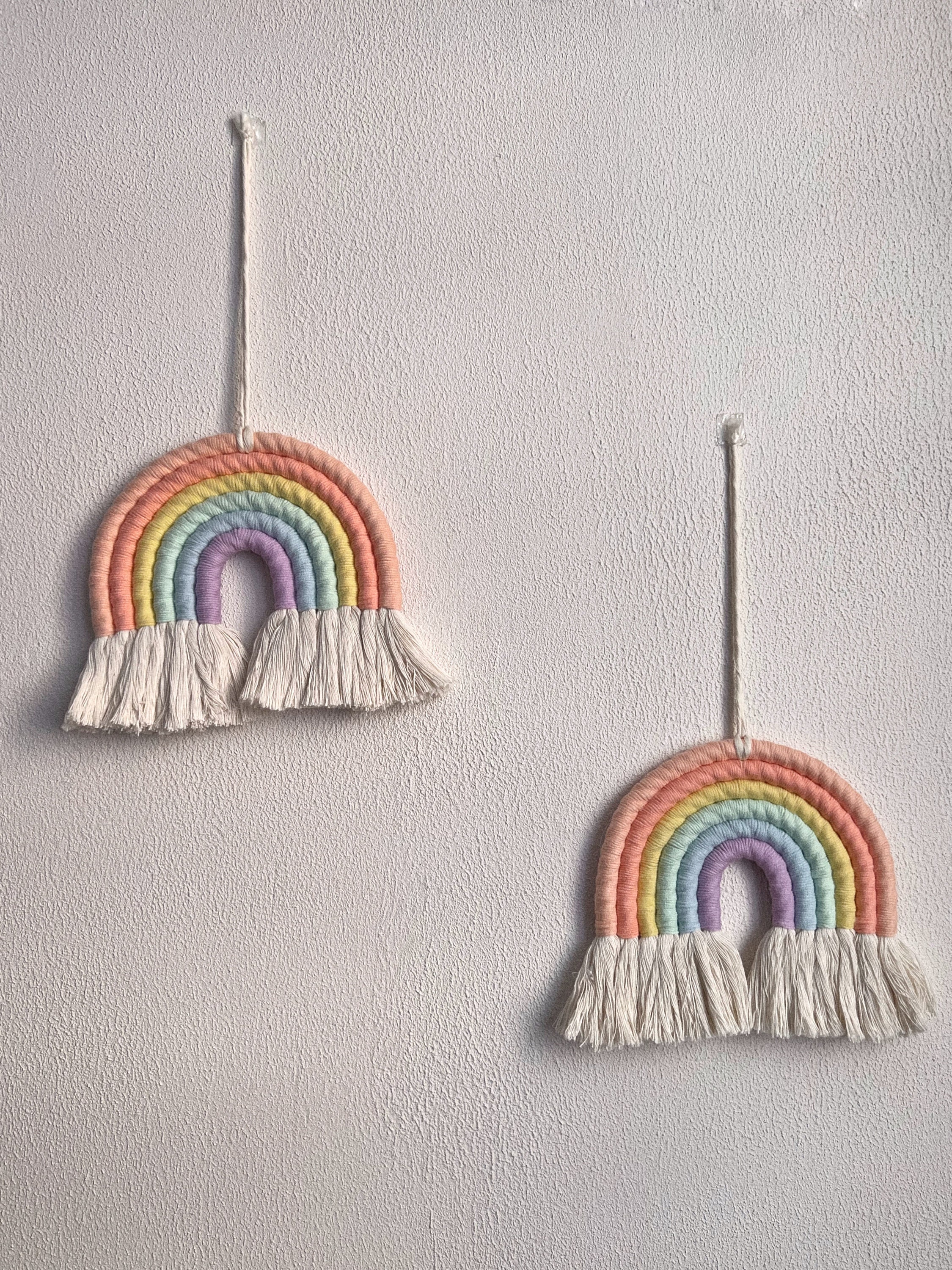Boho Rainbow Macrame Wall Hanging Neutral Colors, Cotton Rope, Hanging Rainbow Wall Decor for ...