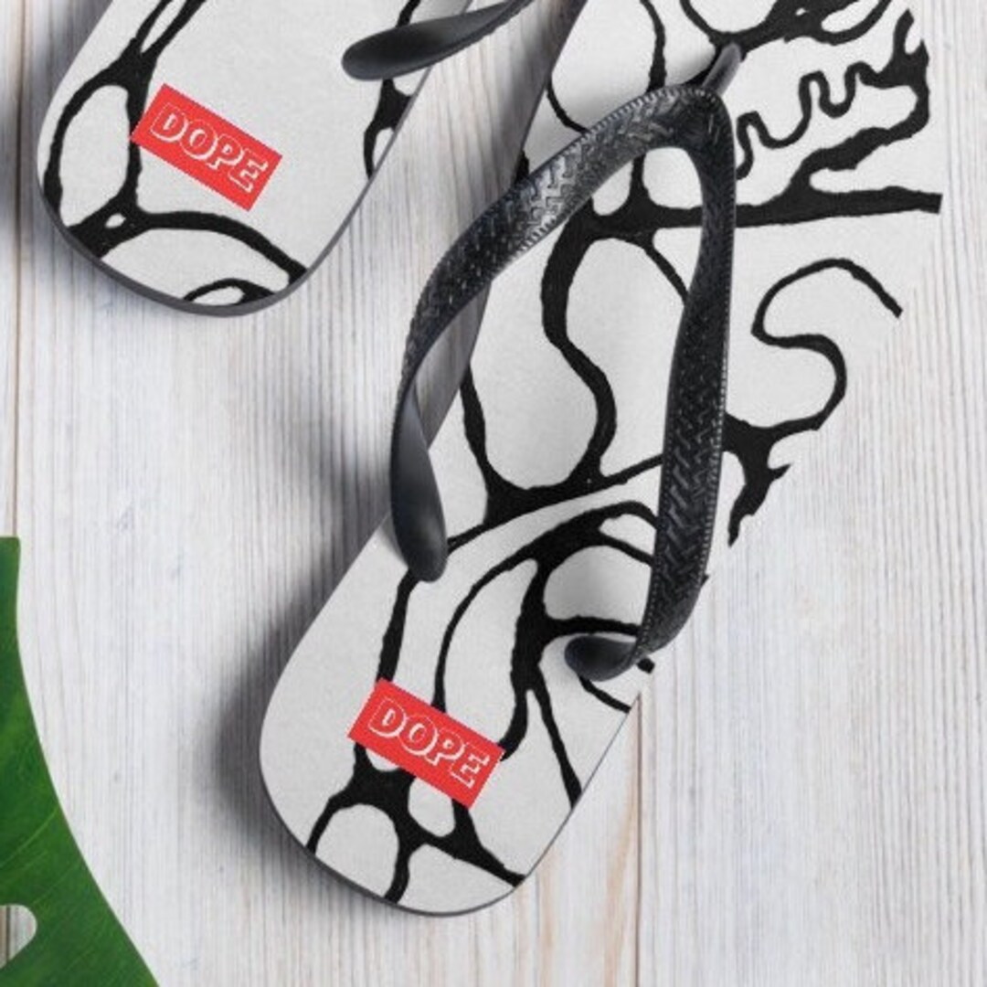 Trippy Flip Flops, Wave Design Summer Footwear, Beach Hippy Flipflops ...