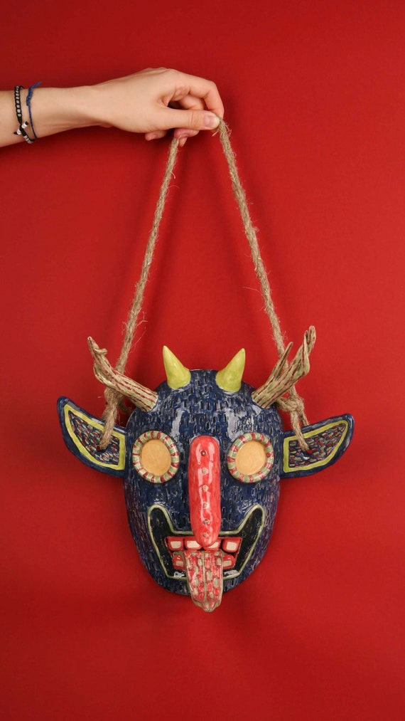 Ceramic Mask DIABOŁ Oni Mask - Etsy